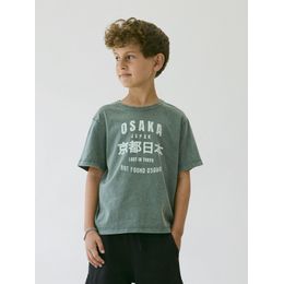 T-Shirt name it "NKMJOEL SS NREG TOP BOX", Jungen, Gr. 158/164, garden topiary, Jersey, Obermaterial: 100% Baumwolle, bedruckt, regular fit normal, Rundhals, Shirts T-Shirt, Baumwolle, regular fit