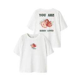 T-Shirt name it "NKFJOLIZA SS NREG TOP BOX", Jungen, Gr. 116, hellwei&szlig;, Jersey, Obermaterial: 100% Baumwolle, bedruckt, regular fit normal, Rundhals, Shirts T-Shirt, Baumwolle, regular fit