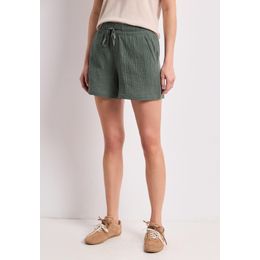 Shorts Street One, Damen, Gr. 34, cilantro gr&uuml;n, Web, 100% Baumwolle, unifarben, loose fit normal, Hosen Shorts, Middle Waist