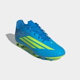 Fu&szlig;ballschuh adidas Performance "F50 CLUB FG/MG KIDS", M&auml;dchen, Gr. 35, lucid ray blau, team solar gelb 2, lucid aquamarine, Synthetik, Textil, Schuhe Fu&szlig;ballschuh, f&uuml;r viele verschiedene B&ouml;den geeignet, f&uuml;r Kinder & Jugendliche