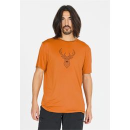 Funktionsshirt WHISTLER "Whions", Herren, Gr. S, orange, 92% Polyester, 8% Elasthan, bedruckt, normal, Rundhals, Shirts Funktionsshirt, Mit Quick-Dry-Funktion