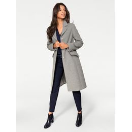 Kurzmantel, Damen, Gr. 36, grau (grau, melange), 80% Wolle, 20% Polyamid, Rick Cardona BY HEINE, unifarben, unifarben mit Farbeinsatz, unifarben mit Farbeins&auml;tzen, M&auml;ntel Kurzmantel