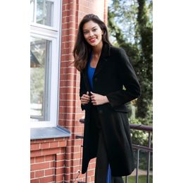 Kurzmantel, Damen, Gr. 34, schwarz, 80% Wolle, 20% Polyamid, Rick Cardona BY HEINE, unifarben, unifarben mit Farbeinsatz, unifarben mit Farbeins&auml;tzen, M&auml;ntel Kurzmantel