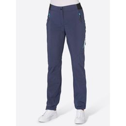Funktionshose Casual Looks, Damen, Gr. 20, Kurzgr&ouml;&szlig;en, blau (nachtblau), 55% Baumwolle, 42% Polyamid, 3% Elasthan, gemustert, mehrfarbig, unifarben, lang, Hosen Funktionshose