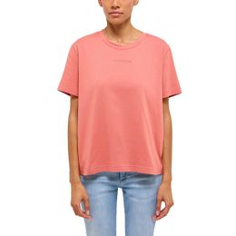 Kurzarmshirt Mustang "Damen Style Floris", Damen, Gr. M, rosa, Jersey, 100% Baumwolle, Rundhals, Shirts