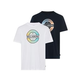 T-Shirt Billabong "SHORT SLEEVETEEPACKYM (AST)", Herren, Gr. L, wei&szlig;, navy, Obermaterial: 100% Baumwolle, Shirts T-Shirt, sportlicher Stil, Kurzarm, im 2er-Pack, aus Baumwolle