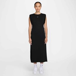 Shirtkleid Nike Sportswear "W NSW NK CHLL FT DRESS", Damen, Gr. L, N-Gr, schwarz, sail, Obermaterial: 70% Baumwolle, 30% Polyester, Kleider Shirtkleid, f&uuml;r sportliche Anl&auml;sse, aus French Terry, sportlicher Stil
