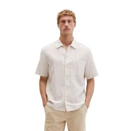 Marc O'Polo Kurzarmhemd MARC O'POLO, Herren, Gr. L, N-Gr, light oat, Web, Obermaterial: 50% Baumwolle, 50% Leinen, regular fit normal, Hemden, regular aus Leinen-Bio-Baumwoll-Mix
