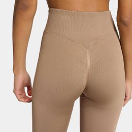 Trainingstights adidas Performance "WE SCRUNCH 7/8L", Damen, Gr. L, N-Gr, chalky braun, normal, gr., Obermaterial: 70% Polyester, 21% Polyamid, 9% Elasthan, Hosen