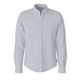 JOOP! Langarmhemd JOOP JEANS "Hanson", Herren, Gr. L, N-Gr, dunkelblau, Web, Obermaterial: 100% Baumwolle, gemustert, regular fit taillenbedeckt, Rundhals, eingesetzt Manschette, Hemden, Regular fit mit klassischem Kragen