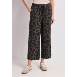 Stoffhose Street One, Damen, Gr. 32, L&auml;nge 26, molten earth, Stoff, 100% Viskose, gemustert, loose fit 7/8-L&auml;nge, Hosen Stoffhose, mit allover Print