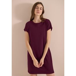 Jerseykleid Cecil, Damen, Gr. L (42), US-Gr&ouml;&szlig;en, sweet grape rot, Web, 100% Baumwolle, unifarben, comfort fit knielang, Rundhals, Aufschlag, Kleider Jerseykleid, knielang