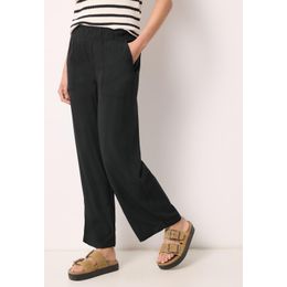 Damen Culotteschwarz, Gr. 46, STREET ONE STUDIO, unifarben, Stoff, 100% Viskose, Hosen, mit Wide Legs