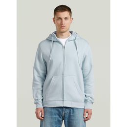 G-Star Raw Longpullover G-STAR "Premium Core Hooded Zip Sweater", Herren, Gr. M, baby blau, Obermaterial: 55% Baumwolle, 45% Polyester, Pullover Longpullover