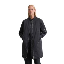 Marc O'Polo Kurzmantel MARC O'POLO "aus recyceltem Polyester-Twill", Damen, Gr. 32, blau (deep night blau), Obermaterial: 100% Polyester, unifarben, regular fit, Strickb&uuml;ndchen, M&auml;ntel Kurzmantel