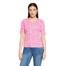 Kurzarmshirt Betty Barclay "Damen mit Rippenstruktur", Damen, Gr. 38, ros&eacute;, pink, Rippware, Obermaterial: 95% Baumwolle, 5% Elasthan, figurumspielend normal, Rundhals, Shirts