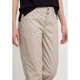 Stoffhose Street One, Damen, Gr. 46, L&auml;nge 28, clay sand, Web, 98% Baumwolle, 2% Elasthan, unifarben, comfort fit kn&ouml;chelfrei, Hosen Stoffhose, High Waist