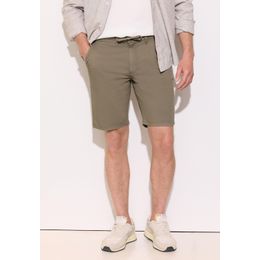 Street One MEN Herren Shorts, gr&uuml;n, Gr. 38, unifarben, Web, 98% Baumwolle, 2% Elasthan, Hosen, Elastikbund mit Tunnelzug