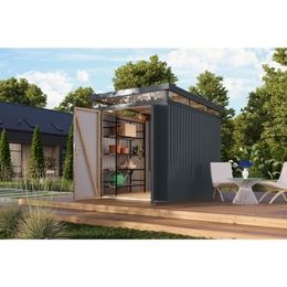Metallger&auml;tehaus Boldmere XXL im Set mit Anbaudach 2 m