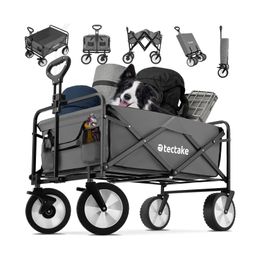 TecTake&reg; Bollerwagen, faltbar, abnehmbarer Stoffeinsatz mit 2 Netztaschen, inklusive Tragetasche, Belastbarkeit 80 kg