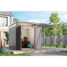 Metallger&auml;tehaus Boldmere XXL im Set mit Anbaudach 2 m