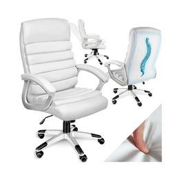 TecTake&reg; B&uuml;rostuhl, 360&deg; drehbar und stufenlos h&ouml;henverstellbar, doppelte Polsterung mit Kunstlederbezug, einstellbare Wippfunktion