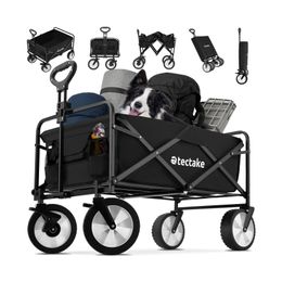 TecTake&reg; Bollerwagen, faltbar, abnehmbarer Stoffeinsatz mit 2 Netztaschen, inklusive Tragetasche, Belastbarkeit 80 kg
