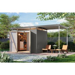 Metallger&auml;tehaus Boldmere XXL im Set mit Anbaudach 2 m