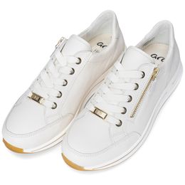 Sneaker Ara "OSAKA", Damen, Gr. 5 (38), creme, Glattleder, unifarben, Schuhe Sneaker, Freizeitschuh, Halbschuh, Schn&uuml;rschuh mit Rei&szlig;verschluss, H-Weite