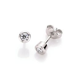 Paar Ohrstecker Smart Jewel "schlicht, Zirkonia in Zargenfassung, Silber 925" Gr. 0,5, silber, Ohrringe, Damen, ca. &Oslash; 3mm, Silber 925 (Sterlingsilber)