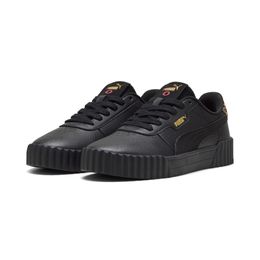 Sneaker Puma "CARINA 3.0 ANIMAL FLAIR", Damen, Gr. 38,5, schwarz (Puma schwarz, Puma gold), Synthetik, unifarben, Schuhe Sneaker, f&uuml;r sportlichen Look im Alltag, mit Gummilaufsohle, sportlicher Stil