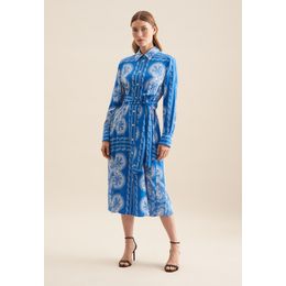 Sommerkleid Seidensticker "Schwarze Rose", Damen, Gr. XS34, Normalgr&ouml;&szlig;en, blau, 100% Viskose, bedruckt, regular fit, Kleider Sommerkleid, 1/1 Kragen Tuchprint