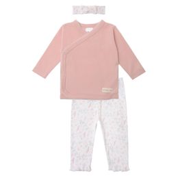 Erstausstattungspaket Liliput "Bl&uuml;mchen", M&auml;dchen, Gr. 74/80, rosa (rosa, wei&szlig;), 100% Baumwolle, KOB Set-Artikel Erstausstattungspaket, bestehend aus Hose, Jacke und Stirnband