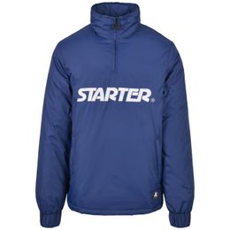 Langmantel STARTER Black Label "Starter Black Label Herren Starter Logo Half Zip Jacket", Herren, Gr. S, blau night, 100% Polyamid, M&auml;ntel
