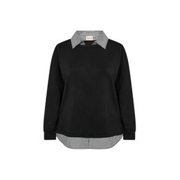 Strickpullover WASABI CONCEPT "Wasabi Concept Sweater WA-SABINA", Damen, Gr. S, schwarz (9999c schwarz combi), Obermaterial: 48% Modal, 48% Polyester, 4% Elasthan, Pullover Strickpullover
