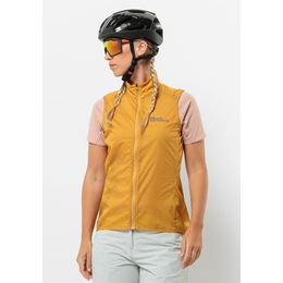 Funktionsweste Jack Wolfskin "GRAVEX WIND VEST W", Damen, Gr. M (38/40), gelb (curry), OBERSTOFF: 100% POLYAMID LINING: 100% POLYESTER, Westen Funktionsweste