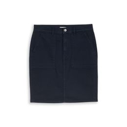 Tom Tailor Damen Jeansrock mit aufgesetzten Taschen, blau, Uni, Gr. 36
