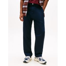 Chinohose Tommy Jeans "SONNY COTTON DOBBY CHINO", Herren, Gr. 38, L&auml;nge 32, schwarz night navy, Web, Obermaterial: 98% Baumwolle, 2% Elasthan, unifarben, straight fit lang, Hosen Chinohose, Straight fit