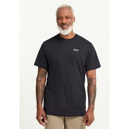 T-Shirt Jack Wolfskin "ESSENTIAL T M", Herren, Gr. XS, schwarz, Obermaterial: 100% BAUMWOLLE, Shirts T-Shirt