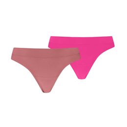 String Puma "Puma WOMEN 3D KNIT SPORT STRINGS", Damen, Gr. L, dusty pink, pink, Microfaser, Obermaterial: 87% Polyamid, 13% Elasthan, k&ouml;rpernah, Unterhosen String, nahtlose R&auml;nder f&uuml;r eine unsichtbare Passform