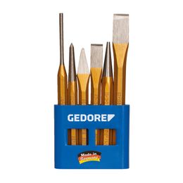 Gedore Werkzeugsatz, Set 6-teilig, gef&uuml;llt, im PVC-Halter, Mei&szlig;el, K&ouml;rner, Treiber, Werkzeug, 106 (8725200)