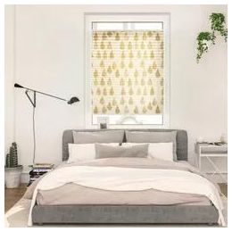 Plissee LICHTBLICK ORIGINAL "Plissee Klemmfix, ohne Bohren, blickdicht, Golden Drops - Gold", gold (goldfarben, wei&szlig;, wei&szlig;), B:60cm H:130cm, Obermaterial: 100% Polyester, Plissees