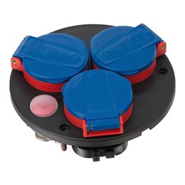 Fa.Brennenstuhl Brennenstuhl Steckdoseneinsatz-Montageplatte 3-fach IP44 Thermostat mit Kontroll-Leuchte, 1081090)
