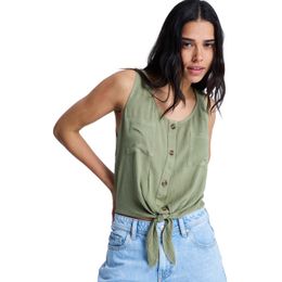 Hemdjacke Roxy "Tropical Hill", Damen, Gr. L, gr&uuml;n (oil gr&uuml;n), Obermaterial: 100% Viskose;, Jacken