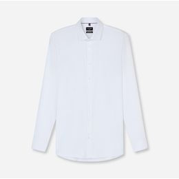 Businesshemd OLYMP "No. Six super slim", Herren, Gr. 36, N-Gr, wei&szlig;, Jersey, Obermaterial: 64% Baumwolle, 27% Polyester, 9% Elasthan, Hemden, Jersey-Hemd