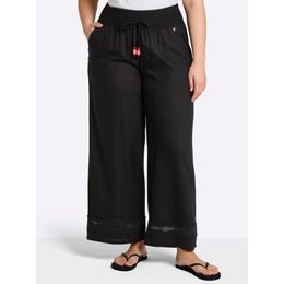 Webhose sheego, Damen, Gr. 42, Normalgr&ouml;&szlig;en, schwarz, 100% Viskose, unifarben, Hosen
