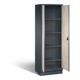 C+P W&auml;sche-Spind Evolo, H1800xB610xT500mm, Front Dekor Sen-Esche, Korpus Anthrazitgrau (48222-20B) ; C + P M&ouml;belsysteme (48222-20B|S10150)