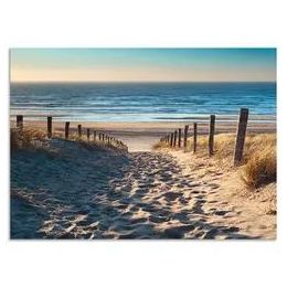 K&uuml;chenr&uuml;ckwand Artland "Weg zum Nordseestrand Sonnenuntergang", beige (naturfarben), B:70cm H:50cm, Aluminium, Spritzschutzw&auml;nde, Alu Spritzschutz mit Klebeband, einfache Montage
