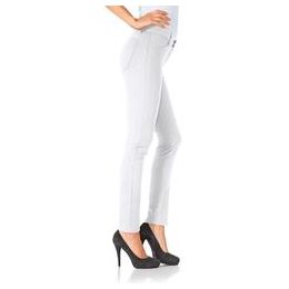 R&ouml;hrenhose Heine, Damen, Gr. 18, Kurzgr&ouml;&szlig;en, wei&szlig;, 48% Baumwolle, 45% Polyester, 7% Elasthan, Miedereinsatz:15% Elasthan, 85% Polyamid, unifarben, lang, Hosen