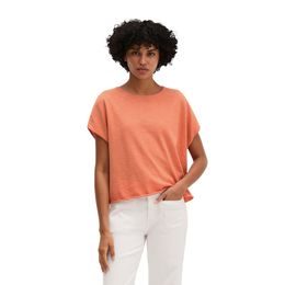 Marc O'Polo Strickpullover MARC O'POLO "mit &uuml;berschnittener Schulter", Damen, Gr. L, warm orange, Obermaterial: 90% Baumwolle, 10% Leinen, unifarben, Rundhals, Pullover Strickpullover